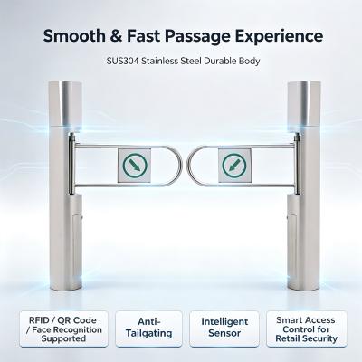China Commercial Supermarket Swing Turnstile Pedestrian Gate with Smart Access Control System Solution for sale