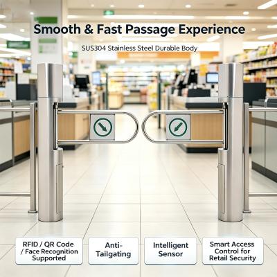 China Supermarket Swing Turnstile Security Gate Automatic Entrance Control System for Retail Business for sale