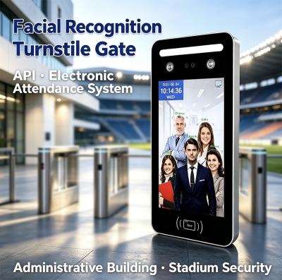China 8 Inch Facial Recognition Turnstile Gate with API Electronic Attendance System for Administrative Building and Stadium Security for sale