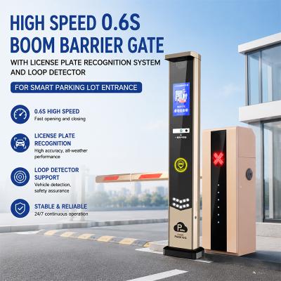 China High Speed 0.6s Boom Barrier Gate with License Plate Recognition System and Loop Detector for Smart Parking Lot Entrance for sale