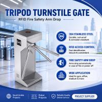 China 304 Stainless Tripod Turnstile Gate RFID Fire Safety Arm Drop for Gym Office Stadium Saudi Arabia Dubai Project Supplier for sale