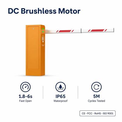 China RFID Automatic Boom Parking Barrier Gate System with 24V Brushless Motor for Underground Car Park Access Control for sale