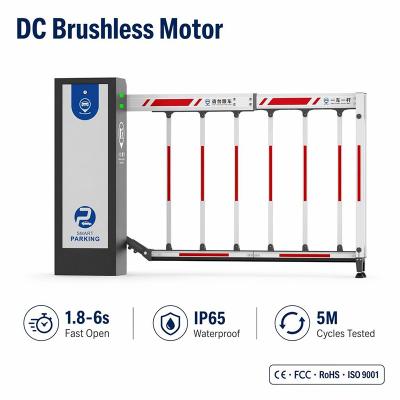 China 3-6m Adjustable Folding Fence Arm Automatic Parking Boom Barrier Gate DC Brushless Motor for Residential Commercial Parking Use for sale