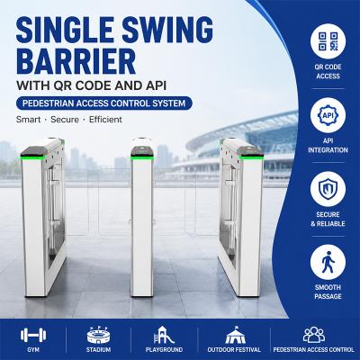 China Single Swing Barrier with QR Code and API for Gym Stadium Playground and Outdoor Festival Pedestrian Access Control System for sale