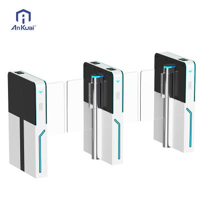 China Speed Gate Turnstile 304 Stainless Steel Face Recognition QR Code RFID Card Swing Barrier Gate for Office Building Metro Lobby for sale