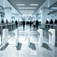 China Semi Automatic Tripod Turnstile Gate Face Recognition QR Code Scanner Pedestrian Access Control System for Stadium Factory for sale