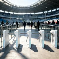 China Drop Arm Tripod Turnstile Gate Anti Tailgating RS485 Communication Pedestrian Access Control for Stadium Station for sale