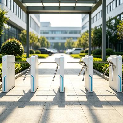 China Vertical Tripod Turnstile 3 Arm Security Gate RFID Card QR Code Access Control for Gym Park Factory Entrance for sale