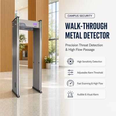 China High Precision Walk Through Metal Detector Gate Anti-Interference Security Screening Gate for School Security Project for sale