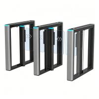 China Automatic Speed Gate For Airport Slim Pedestrian Swing Turnstile 304 Stainless Steel Fire Safety Release Compatible With Access Control System for sale