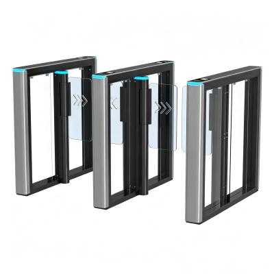 China Automatic Speed Gate For Airport Slim Pedestrian Swing Turnstile 304 Stainless Steel Fire Safety Release Compatible With Access Control System for sale