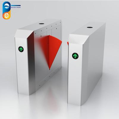China Organic Glass Resin PVC SS304 Pedestrian Access Gate Flap Supermarket Turnstile for sale