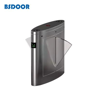 China SUS304 Automatic RoHs Flap Barrier Turnstile Round Corner Flap Barrier System for sale