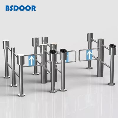 China Smart Card 600mm Width Manual Swing Gate Supermarket Turnstiles Access Control for sale