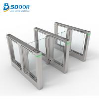 China Tempered Glass Swing Waist High Speed Gate Turnstile Single Directional for sale