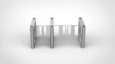 China Bi Directional Office Building RFID Glass Swing Barrier Turnstile for sale
