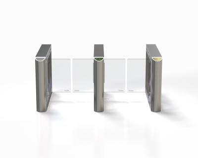 China Optical Tempered Glass Speed Gate Turnstile Swing Barrier With Multi Passage Way for sale