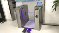 China Anti Jump Tempered Glass Speed Gate Turnstile Swing Barrier Gate for sale