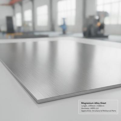 China Length 1000mm 6000mm Magnesium Alloy Sheet Metal Providing Hardness HB90 110 Suitable for Structural and Mechanical Parts for sale
