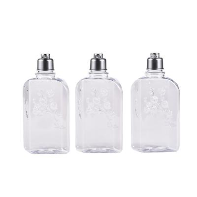 China Tassel Unique Design 250ml Flower plastic shampoo bottles With Bell Shape Flip Top Cap for sale