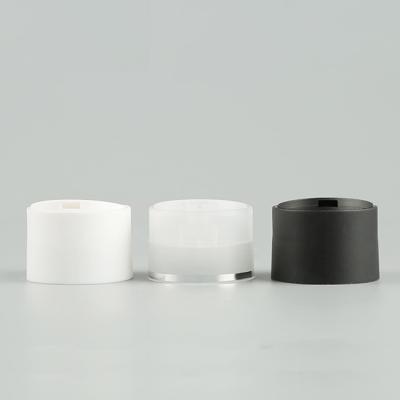 China 24MM 20MM Black Disc Top Cap 24/410 Double Wall Wide Frosted Cream Plastic Bottle Lids for sale