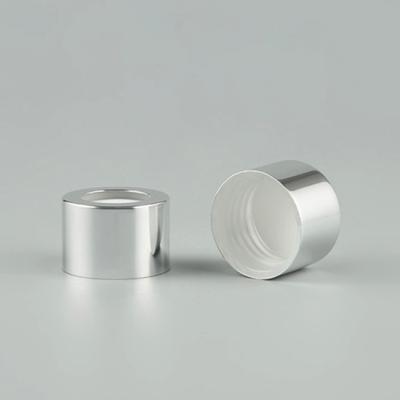 China 24/410 24mm Disc Top Cap Diffuser Bottle Silver Aluminium PE Liner for sale