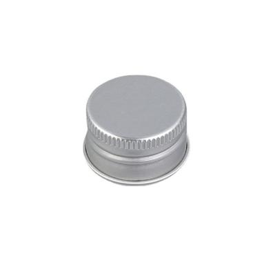 China 18/410 18/415 Dispensing Cap Matte Silver Aluminium Lotion Bottle Caps With PE Liners for sale