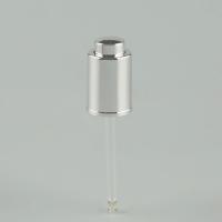 China ABS Press Dispensing Essential Oil Dropper Shiny Silver 18mm for sale