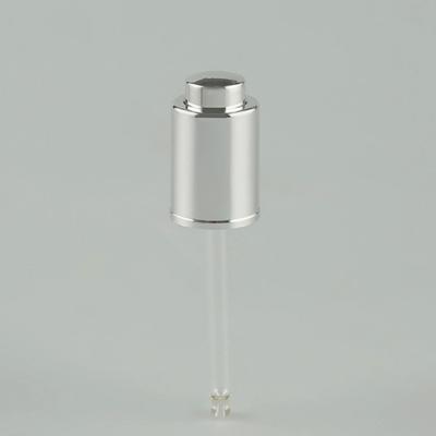 China ABS Press Dispensing Essential Oil Dropper Shiny Silver 18mm for sale