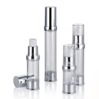 China Cosmetic Airless Pump Bottle 10ml 15ml 20ml 30ml Round Shape With Cap for sale
