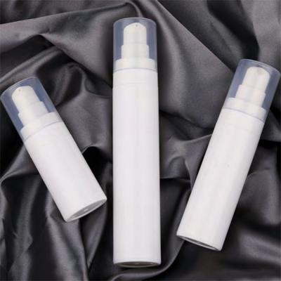 China White Airless Bottles 15ml 30ml 50ml with Clear PP Cap round Shape for sale