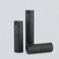 China Frosted Matte Black Airless Bottle 10ml 30ml 50ml With Different Decoration for sale