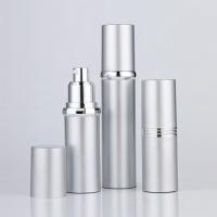 China Foundation Airless Vacuum Pump Lotion Bottle Shiny Silver Cream Pump Matte Silver Cap for sale