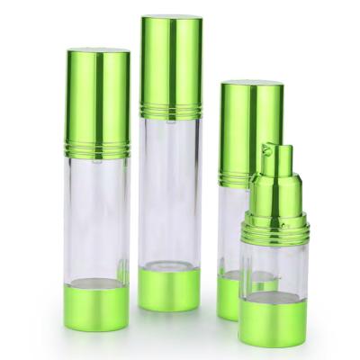 China Cosmetic Travel Airless Pump Spray Bottle 50 Ml 15ml 30ml 40ml Shiny Green Pink for sale