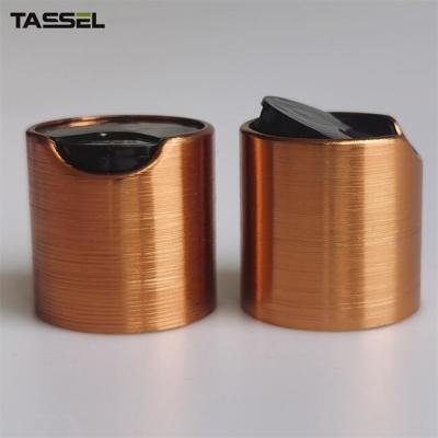 China Brushed Bronze Aluminium Disc Top Cap 24/410 Bronze Cap For Shampoo for sale