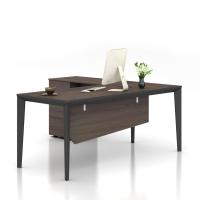China Modern Minimalist Executive Desk Dark Hickory Marble Stripes for sale