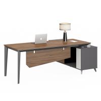 China Modern Minimalist Executive Desk Dark Hickory Marble Stripes for sale
