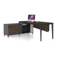 China Modern Minimalist Executive Desk Dark Hickory Marble Stripes for sale