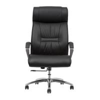 China High Back Office Leather Revolving Chair with aluminum handrail for sale