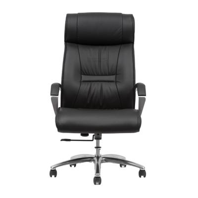 China High Back Office Leather Revolving Chair with aluminum handrail for sale