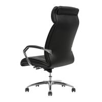 China High Back Office Leather Revolving Chair with aluminum handrail for sale