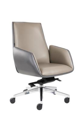 China Conference 22KGS 45Kg/M3 PU Leather Revolving Chair Middle Back for sale