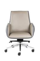 China Conference 22KGS 45Kg/M3 PU Leather Revolving Chair Middle Back for sale