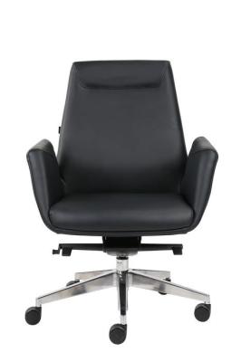 China Conjoined Armrest 360 Degree Leather Revolving Chair With Castors for sale