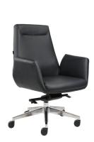 China Conjoined Armrest 360 Degree Leather Revolving Chair With Castors for sale