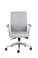 China 3.2mm 360d PU Leather Revolving Chair Middle Back For Conference for sale