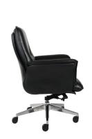 China Middle Back Office Revolving Chair , DIOUS TUV Black Leather Desk Chair for sale