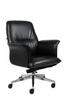 China Middle Back Office Revolving Chair , DIOUS TUV Black Leather Desk Chair for sale