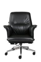China Middle Back Office Revolving Chair , DIOUS TUV Black Leather Desk Chair for sale