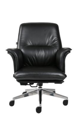 China Middle Back Office Revolving Chair , DIOUS TUV Black Leather Desk Chair for sale